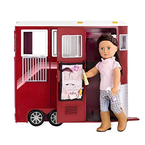 Our Generation by Battat- Mane Attraction Horse Trailer for 18" Dolls- Toy, Equestrian, Doll and Accessories for Ages 3 Years and Up