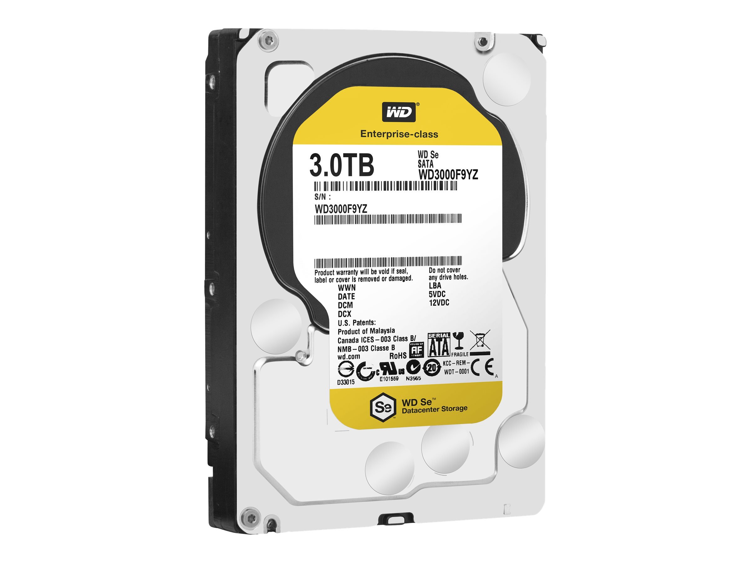 WD SE 3TB Datacenter Hard Disk Drive - 7200 RPM SATA 6 Gb/s 64MB Cache 3.5 Inch - WD3000F9YZ
