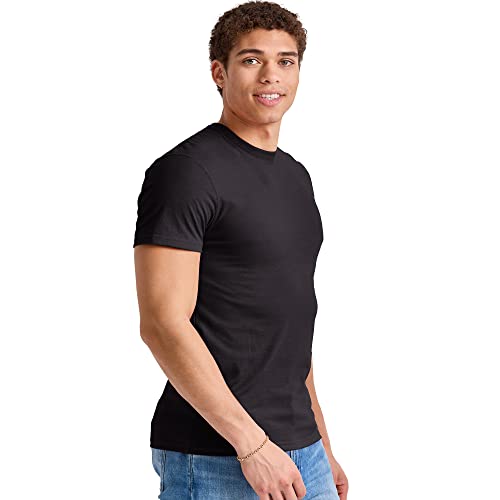 Hanes Originals Lightweight, Crewneck T-Shirts for Men, Tri-Blend Tee, Black