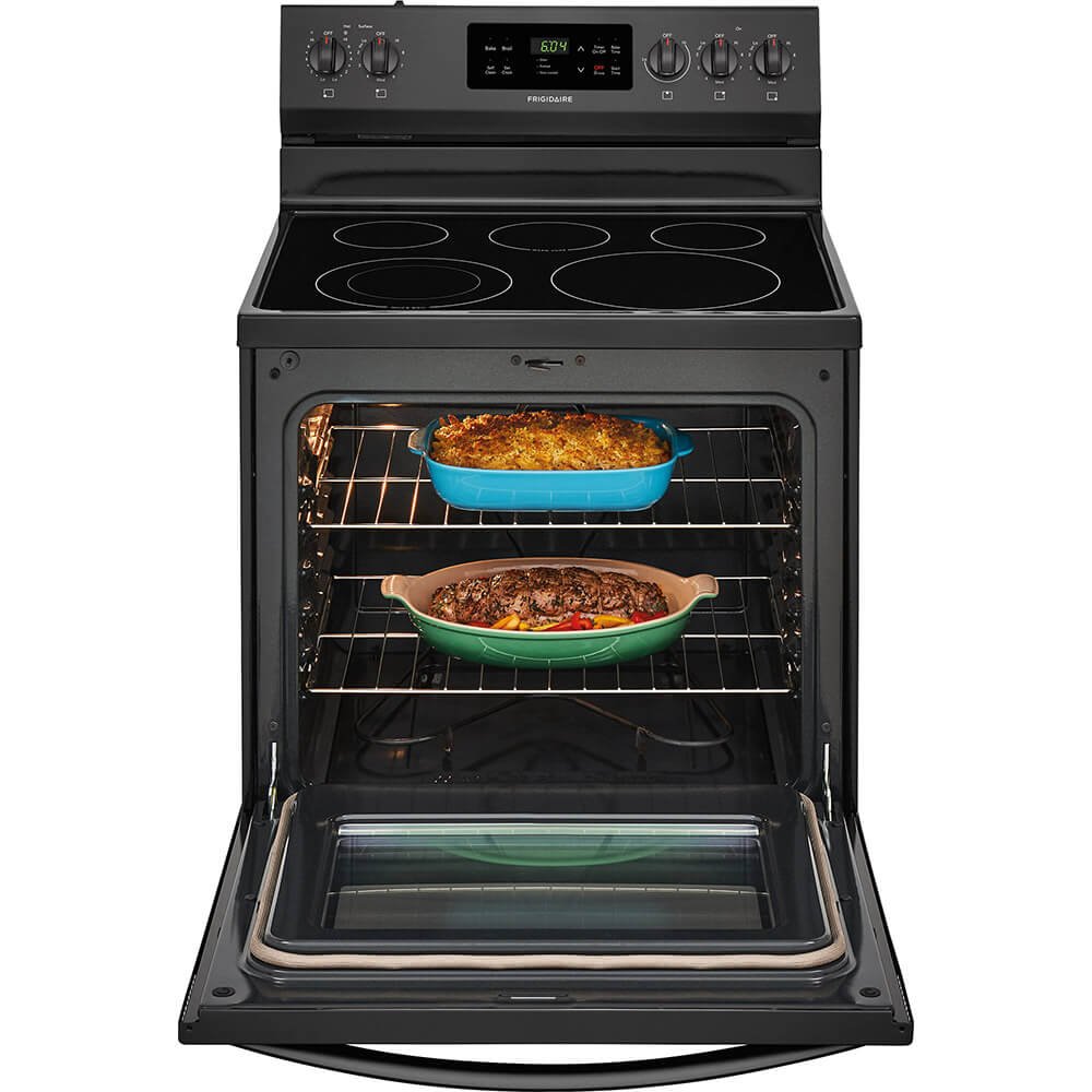 Frigidaire FFEF3054TB 30 Inch Electric Freestanding Range with 5 Elements, Smoothtop Cooktop, 5.3 cu. ft. Primary Oven Capacity, in Black