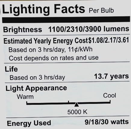 GE Lighting GE Ultra Bright LED 3-Way Light Bulb, 75/150/250 watt Equivalent, Daylight, 1100/2310/3900 lumens, exceptionally Bright LED A23, Frost Finish, ultrabright LED