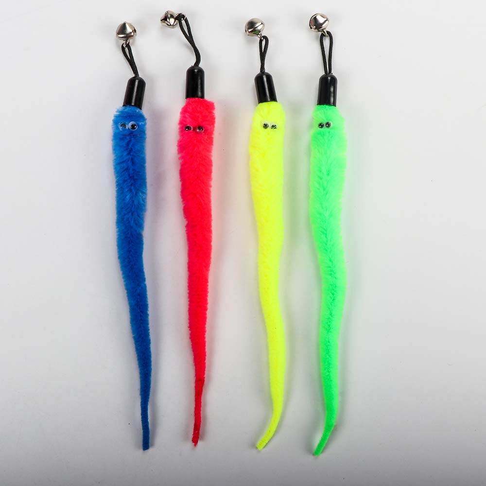 M JJYPET Retractable Cat Toys Wand,12 Packs Interactive Cat Feather Toys,9 Assorted Teaser Refills with Bell for Cat,Kitten