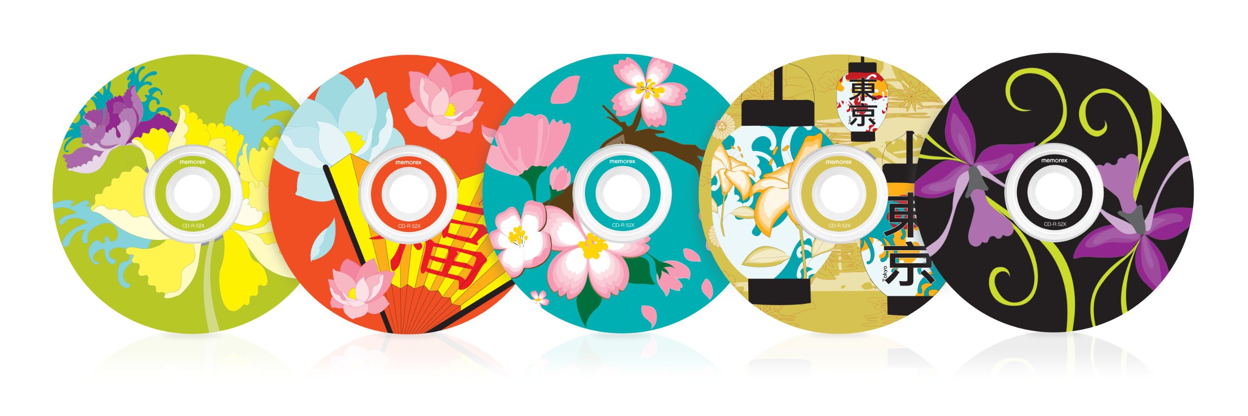 Memorex Designer CD-R Recordable Media, Asian Design, 700MB/80 Minutes, Pack of 10