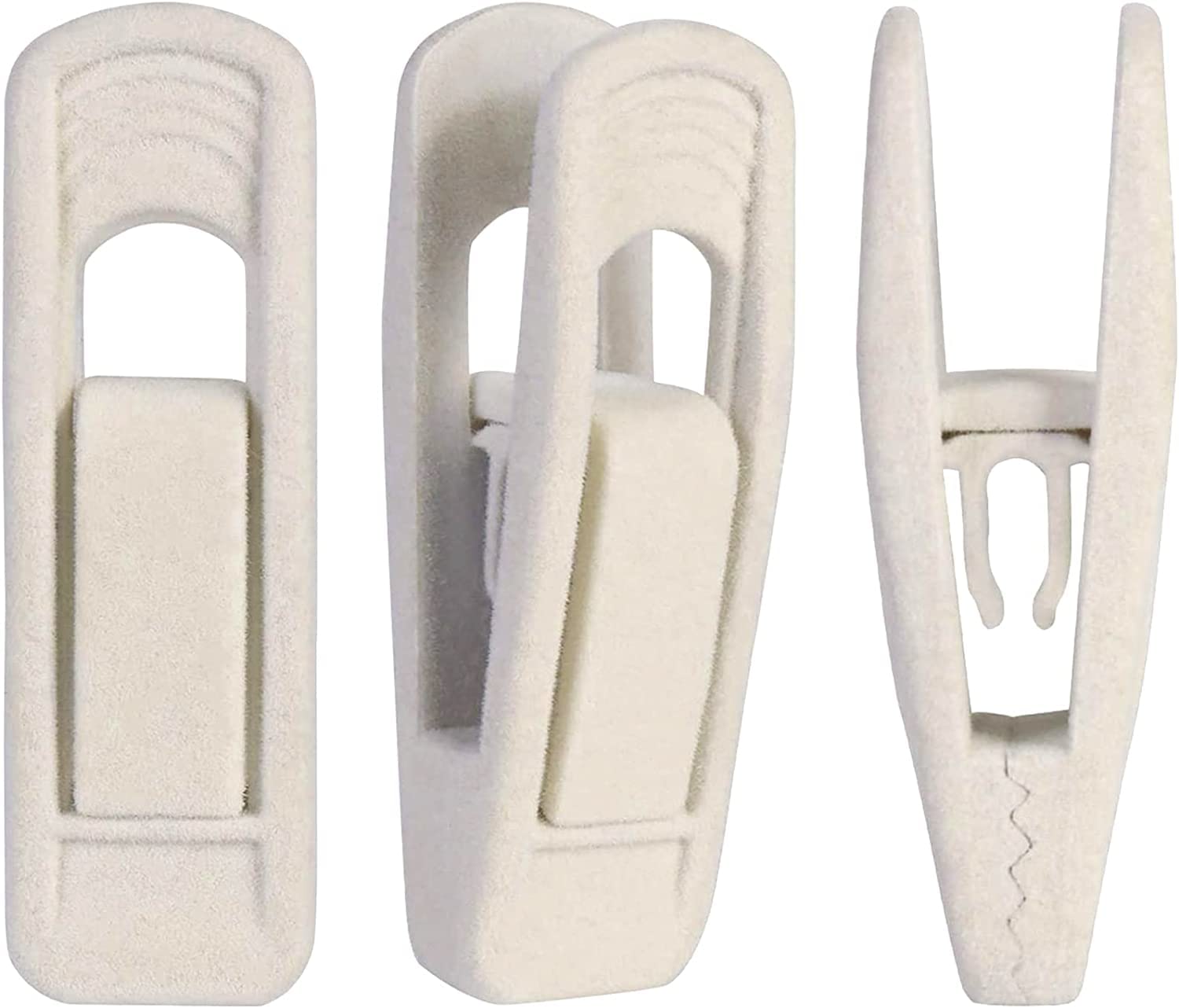Mateda Velvet Hangers Clips Strong Finger Clips Perfect for Thin Velvet Hangers (Beige, 20)