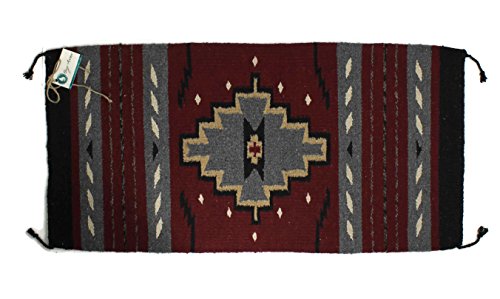 Onyx Arrow Southwest Décor Area Rug, 20 x 40 Inches, Pueblo Pattern Burgundy/Gray