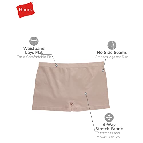 Hanes Women's Boyshorts Panties Pack, Seamless Underwear for Women, Comfort Flex Fit, Multipack