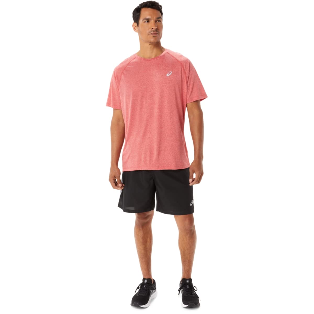 ASICS Men's Ready-Set Lyte Short Sleeve Apparel, XL, Velvet Pine Heather