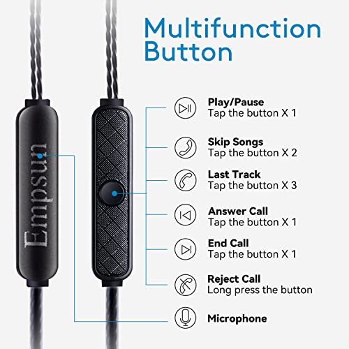 Empsun Wired Earbuds 3Pack Headphones with Microphone Stereo Bass Earphones Noise Isolation Compatible with All Smartphones Tablets iPod IPad MP3 Player That with 3.5 mm Interface(Silver)