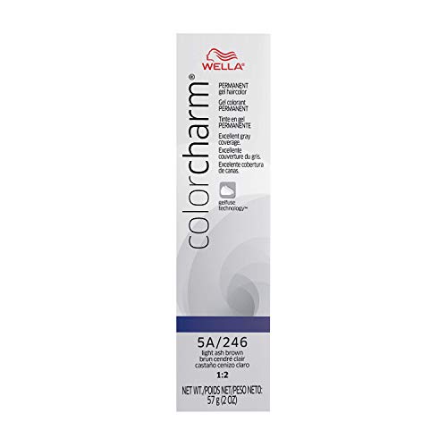 WELLA colorcharm Permanent Gel Haircolor, With Long Lasting Gelfus Technology, For Gray Coverage, 5A Light Ash Brown, 2 oz