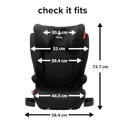 Diono Monterey 4DXT Latch, 2-in-1 High Back Booster Car Seat with Expandable Height, Width, Advanced Side Impact Protection, 8 Years 1 Booster, Black