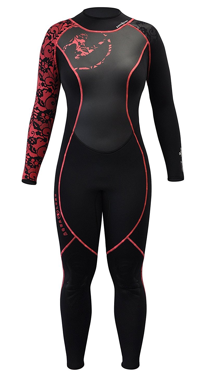 Aqua Lung Women's HydroFlex 3mm Wetsuit, Black Coral, X-Small (4)