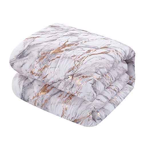 pop shop Marble Comforter Set, Full/Queen, Rose Gold
