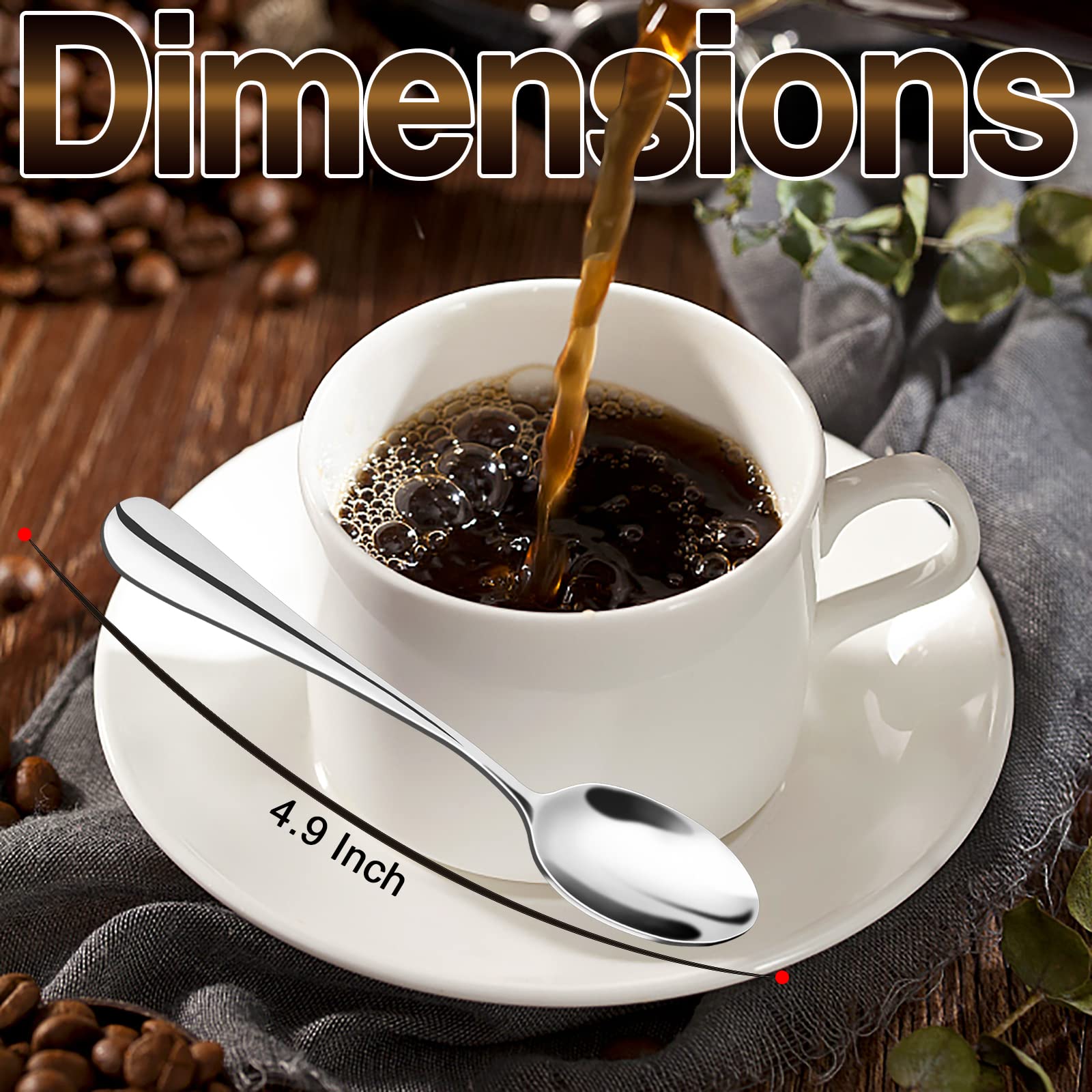 SONGZIMING Demitasse Espresso Spoons, Mini Coffee Spoon, 18/10 Stainless Steel Small Spoons for Dessert, Tea,Set of 6