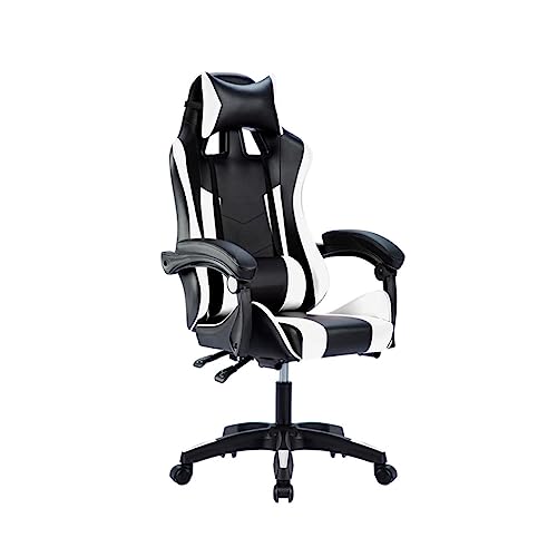 Office Chair Ergonomic Desk Chair,Lumbar Support, Height Adjustable Office Desk Chair, Executive Swivel Computer Chair with Padded Seat Cushion for Home/Office(Color:White A)