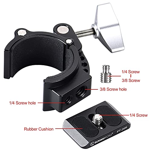 SUNWAYFOTO CC-01T Super Clamp with QR Plate for Phone,DJI OSMO ,Gopro Bike Clamp,Bike Phone Mount Clamp Adjustable