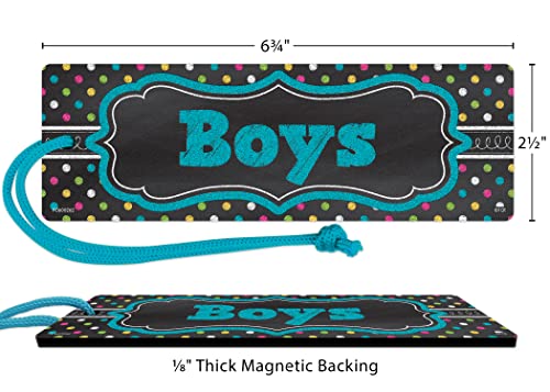 Teacher Created Resources 77278 Chalkboard Brights Magnetic Boys Pass 6.75" x 2.25"