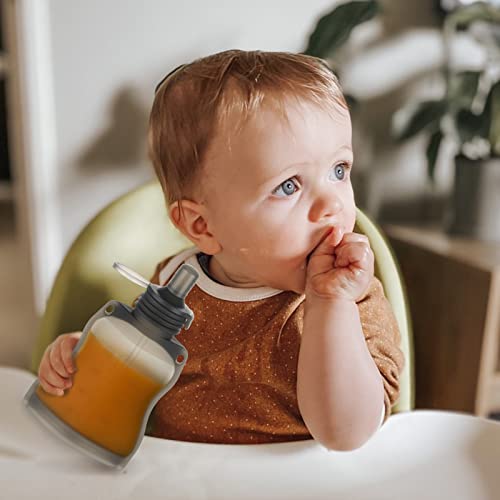 haakaa Reusable Silicone Yummy Pouch - Squeeze Refillable Baby Food Container| Self Feeding Puree,Smoothie Toddler Sippy Cup| Breastmilk Storage Bag|Freezer Safe Cereal Feeder Bottle 6M+,4.6 fl oz