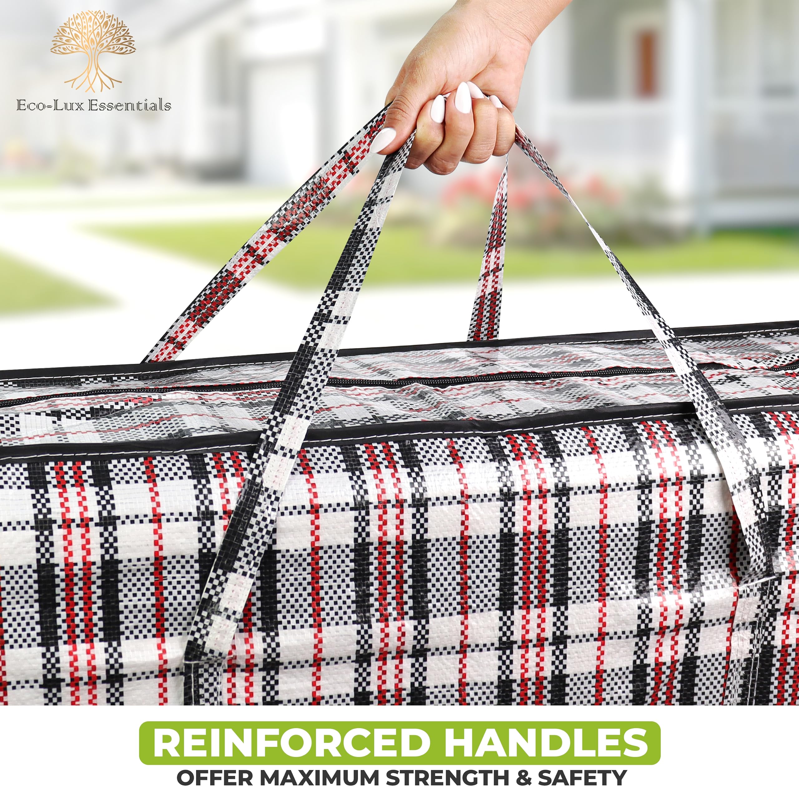 Laundry Bags with Handles 8Pcs Extra Large Zipper, Heavy Duty XXL Storage Bags, Travel Laundry Tote Bag, Clothes Storage Bag with Straps