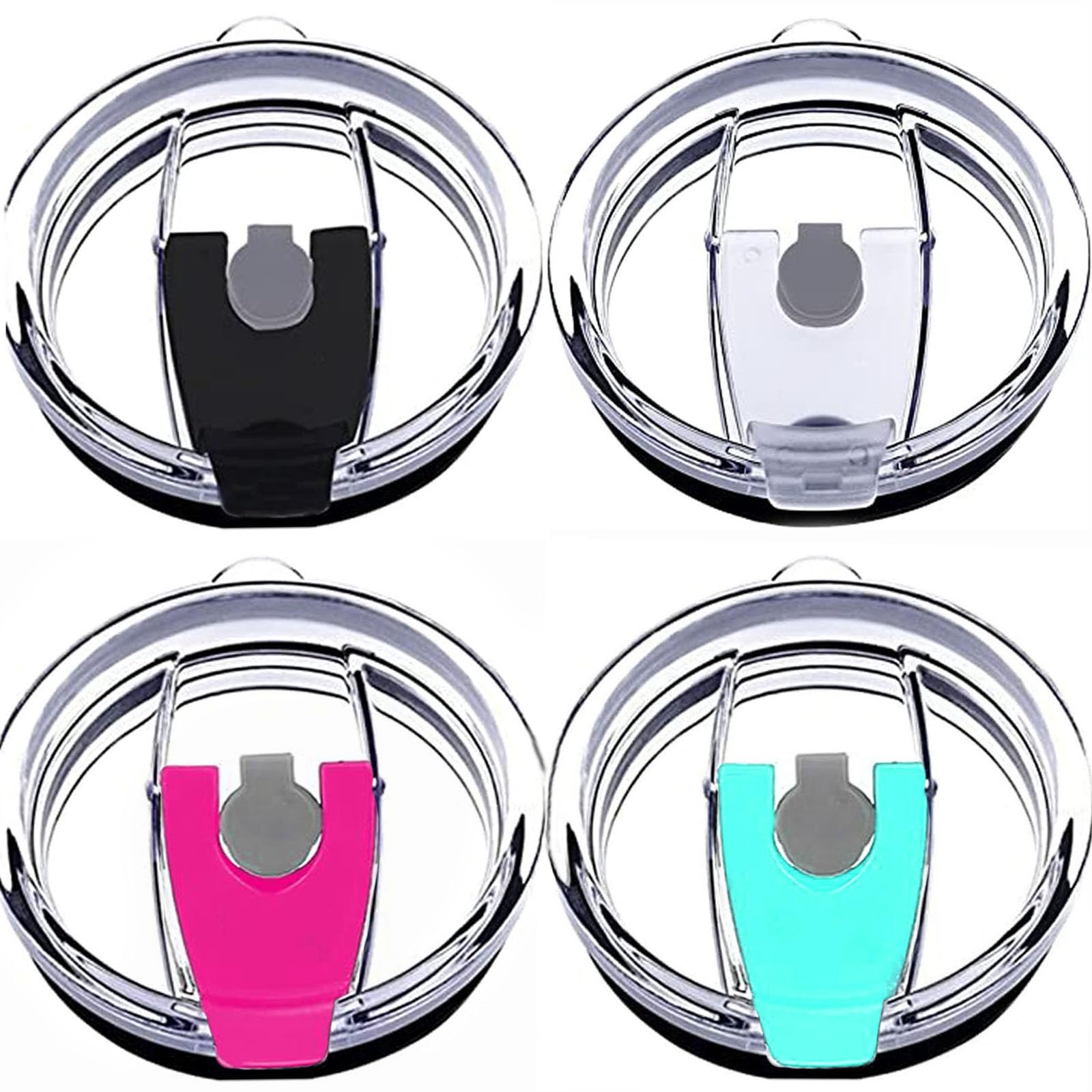 Tumbler Lids Spillproof 20oz,4 Pack Splash Resistant Lid for Beast,Juro,Ozark Trail,Rae Dunn,Atlin,Coffee Mug and More Cooler Cup,Covers for 20oz Tumbler (20OZ-01)