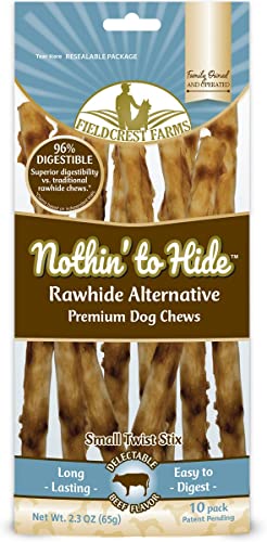 Fieldcrest Farms Nothing to Hide Natural Rawhide Alternative Twist Stix for Dogs - 3 Pack Bundle & Magnet (Chicken, Beef, Peanut Butter) Premium Easily Digestible Chews Great for Dental Health