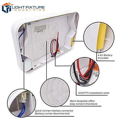 LFI Lights | Green Exit Sign | All LED | White Thermoplastic Housing | Hardwired with Battery Backup | Optional Double Face and Knock Out Arrows Included | UL Listed | (1 Pack) | LEDJR-G