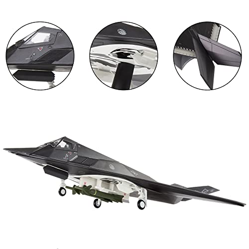 HANGHANG 1/72 F-117 Attack Plane (Nighthawk) Metal Fighter Military Model Diecast Plane Model for Collection or Gift Black