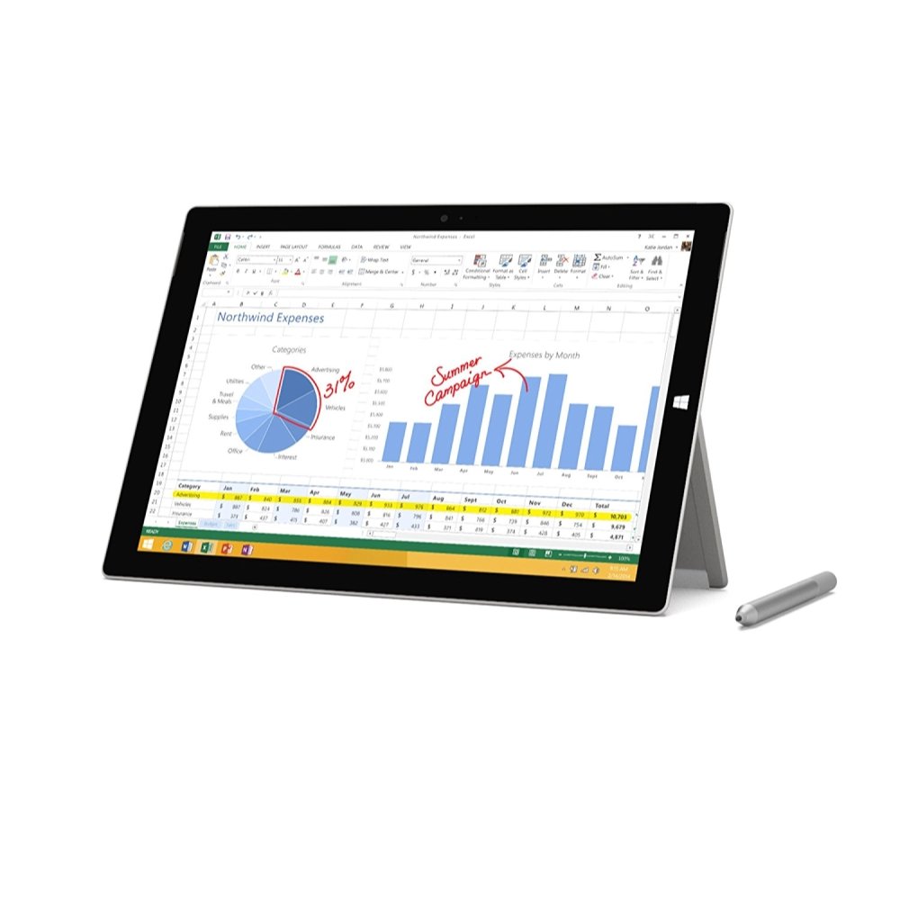 Microsoft Surface Pro 3 Tablet (12-Inch, 64 GB, Intel Core i3, Windows 10) (Renewed)