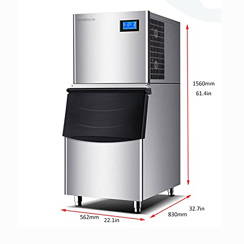 Ice maker countertop Commercial Ice Maker 440lb Every 24 Hours 331lb Storage Capacity Stainless Steel Great for Hotels, Restaurants, Bars, Includes Connection Hoses and Ice Scoop Household/Kitchen/Off