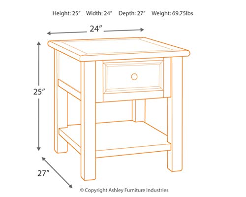 Signature Design by Ashley Bolanburg Farmhouse Square Two Tone End Table, Antique Cream