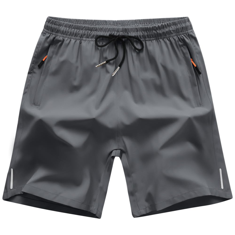 ANHDM Boy's Shorts Quick Dry Athletic Shorts Basketball Sports Running Shorts 2024, A/Grey, 11-12T=Tag 160