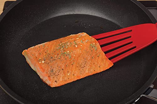 Maine Man Non-Stick Angled Fish Turner Slotted Spatula, Silicone with Stainless Steel Core