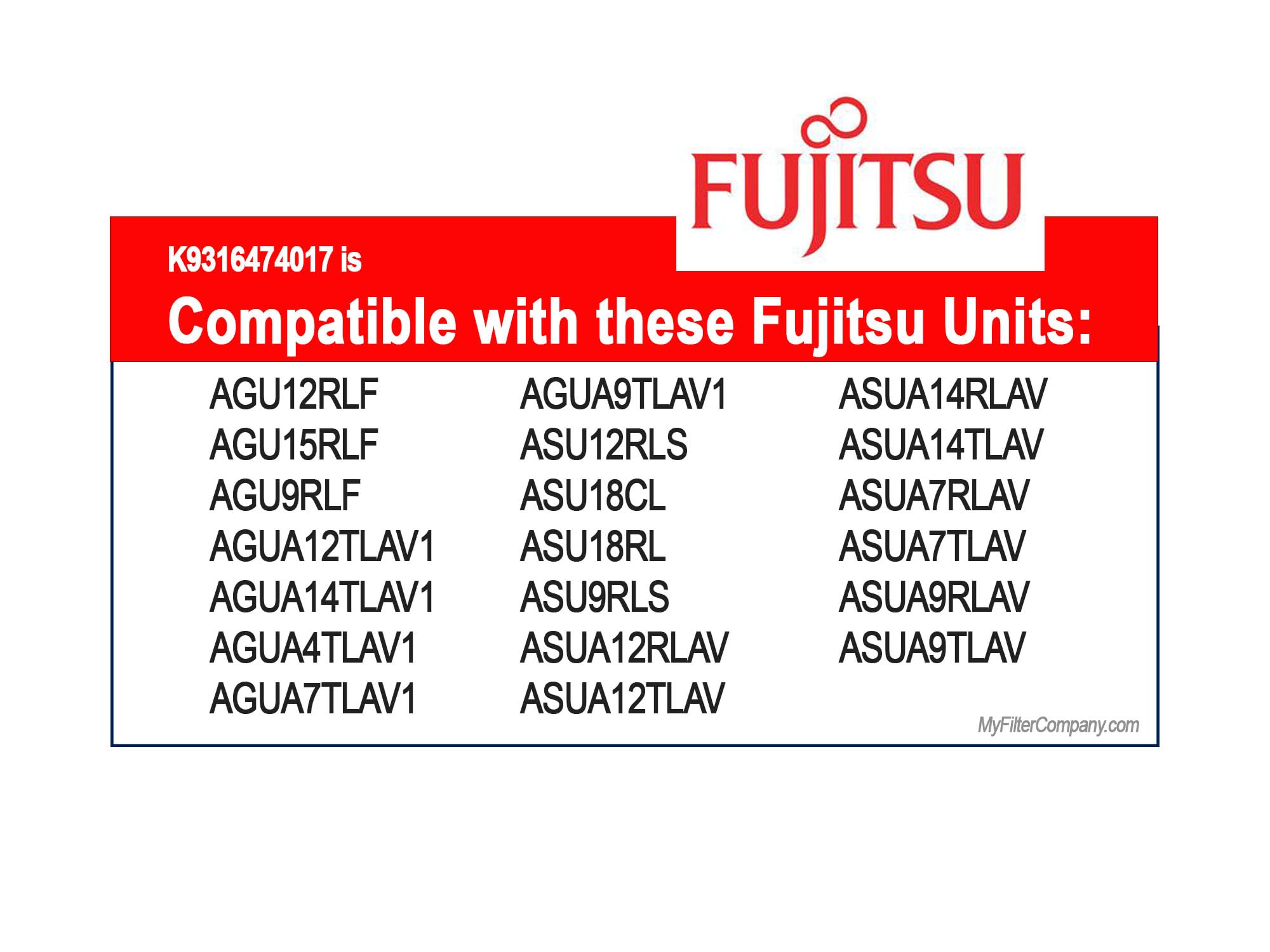 Fujsitu General UTR-FC03-2 & UTR-FC03-3 Filters (2pk) Part No. K9316474017