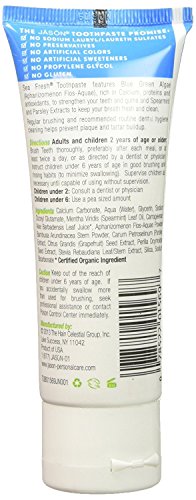 Jason Sea Fresh Strengthening Fluoride-Free Toothpaste, Deep Sea Spearmint, Travel Size, 3 Oz