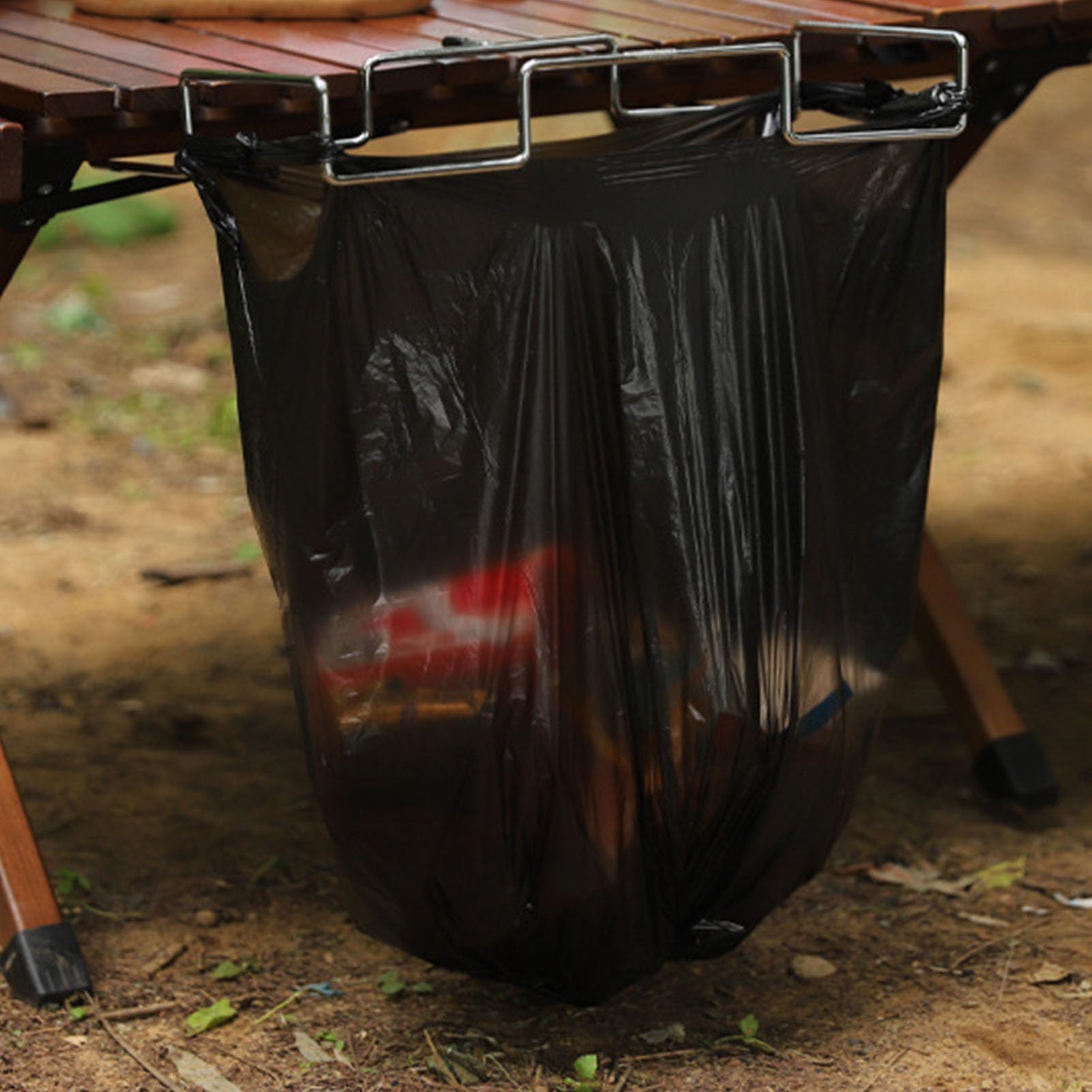BLSYHDH Trash Bag Holder, Stainless Garbage Hanging Bag Holder Trash Can Bracket Table Garbage Rack, Lightweight Garbage Bags Hanger for Kitchen BBQ RV Camping Use,Kitchen Clean and Organized