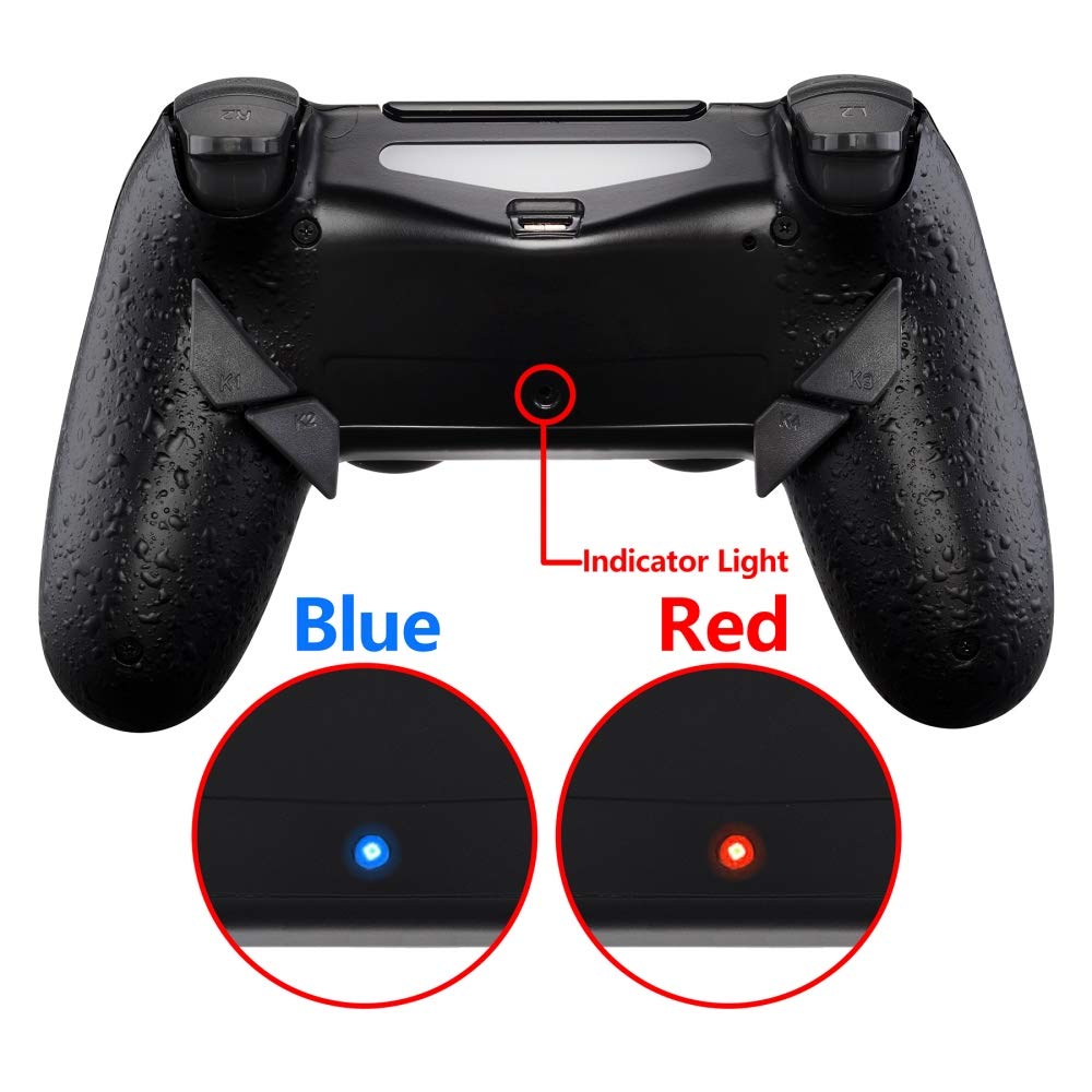 eXtremeRate Textured Black Dawn Programable Remap Kit for PS4 Controller with Upgrade Board & Redesigned Back Shell & 4 Back Buttons - Compatible with JDM-040/050/055 - Controller NOT Included