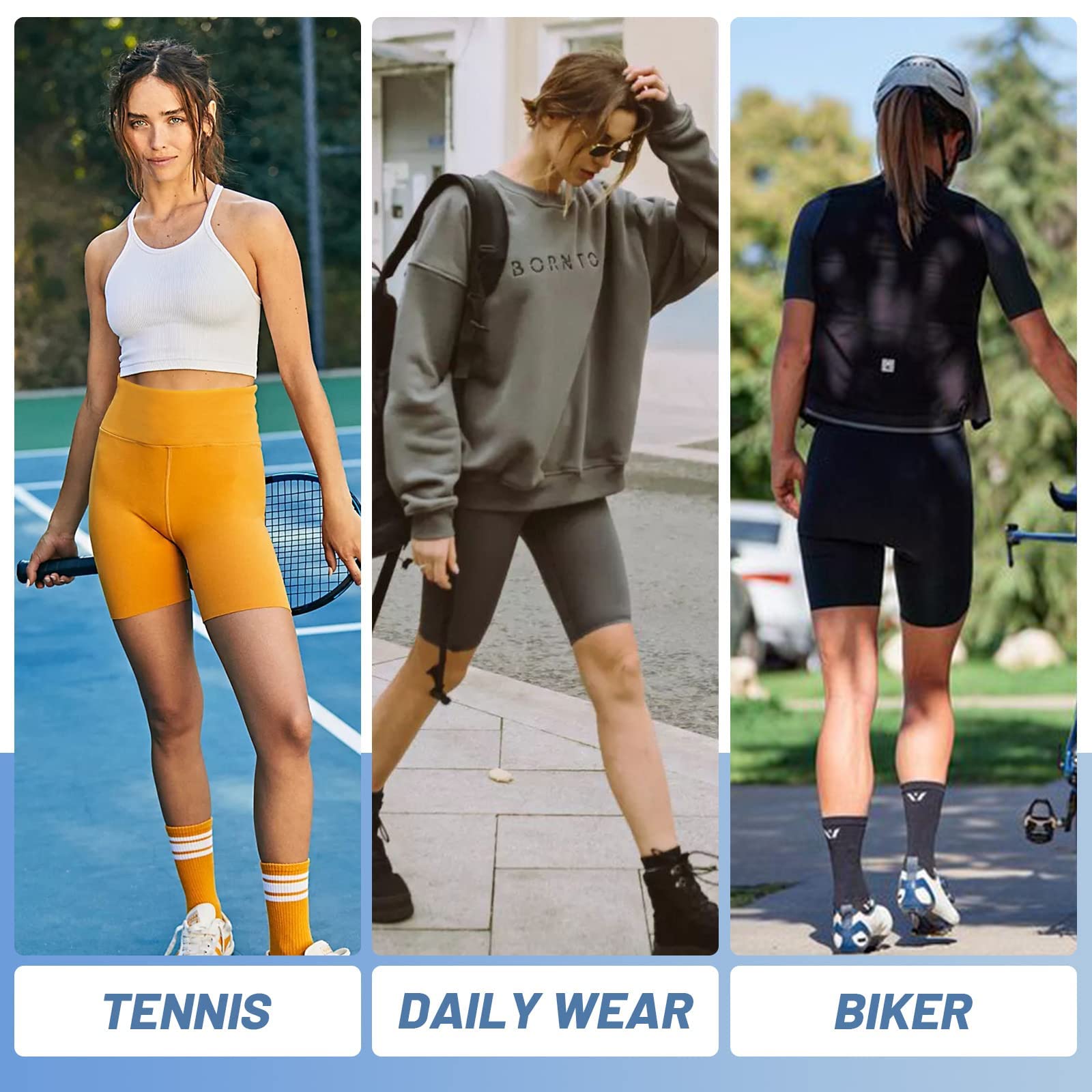 Biker Shorts for Women with Pockets β 5"/8" High Waisted Soft Tummy Control Workout Shorts for Yoga Athletic Gym
