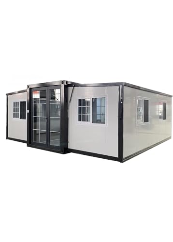 SAA Tiny Expandable Prefab House to Live in 1 Bathroom, 2 Rooms & 1 Kitchen- Foldable House, Container Home, Portable House, Tiny House for Small Family, Modular Guest House – 19 x 20 FT
