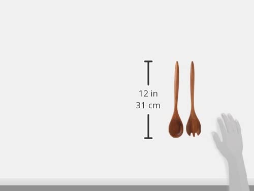 Lipper International Acacia Oblong Salad Servers, 12" Long, One Pair