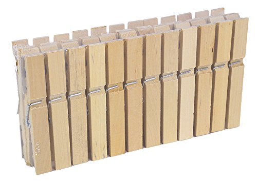 Juvale Wooden Clothespins - 24-Pack Large Clothespins for Shirts, Sheets, Pants, Decor- Made of Natural Wood