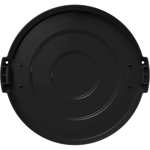 SPARTA Bronco Trash Can Lid, Round Waste Container Cover, Polyethylene, 10 Gallons, Black, (Pack of 6)