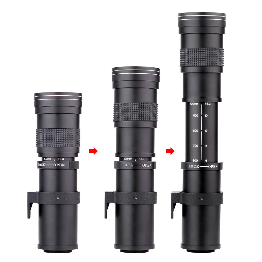 F Mount Lens - JINTU 420-800mm f8.3 Manual Telephoto Lens for Nikon D90 D5600 D5100 D5200 D5300 D5500 D5400 D7200 D7100 D7500 D3100 D3200 D3400 D810 D750 D850 D600