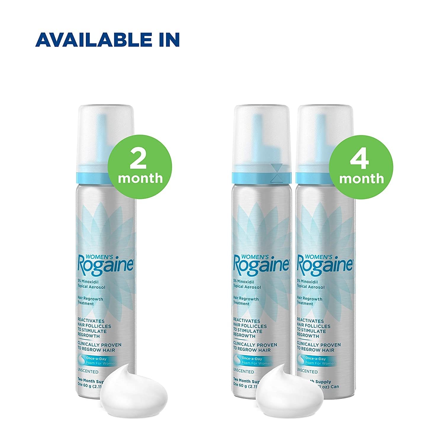 Women's Rogaine Hair Regrowth Treatment Foam, 4 Month Supply