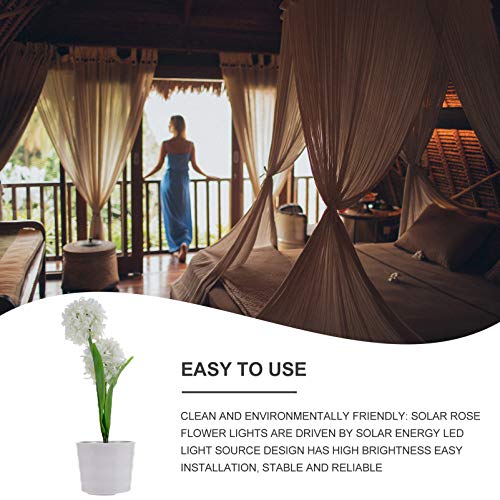 IMIKEYA Solar Power Stake Light Solar Garden Lights with Potted Flower Design LED Landscape Lighting Decorative Lighting for Walkway Patio Yard Garden Home Decoration