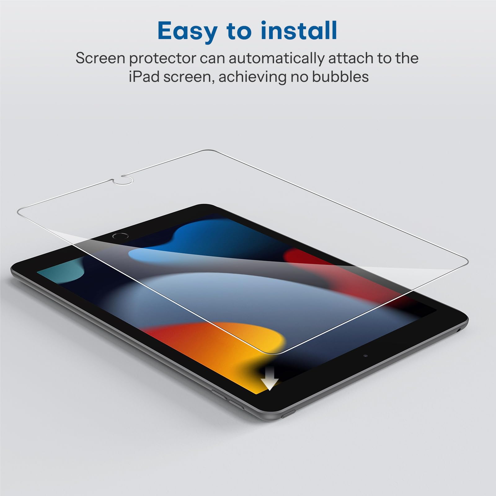 SPARIN 3 Pack Screen Protector for iPad 9th 8th 7th Generation 10.2 Inch (2021/2020/2019 Model), Tempered Glass for iPad 10.2