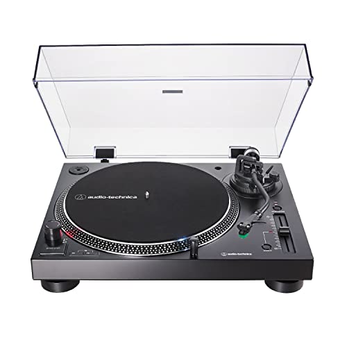 Audio-Technica at-LP120XUSB Direct-Drive Turntable (Analog & USB), Black, Hi-Fidelity, plays 33 -1/3, 45, and 78 RPM Records, Convert Vinyl to Digital (AT-LP120XUSB-BK-cr) (Renewed)
