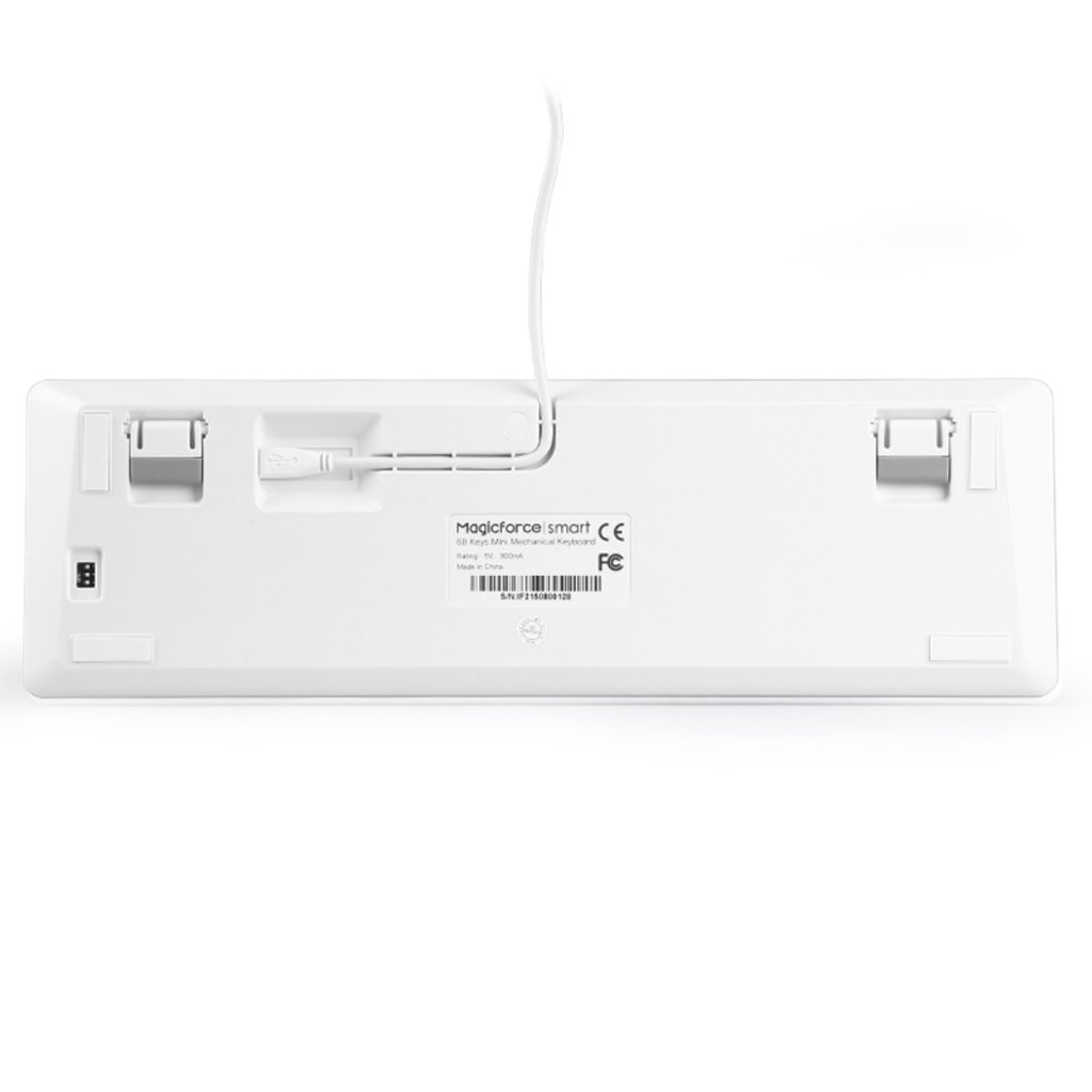 Qisan Happy Deals 10% Discount off Mechanical Keyboard Gaming Keyboard Blue Switch 68-Keys Mini Design (60%) Gaming Wired Keyboard White Silver Magicforce