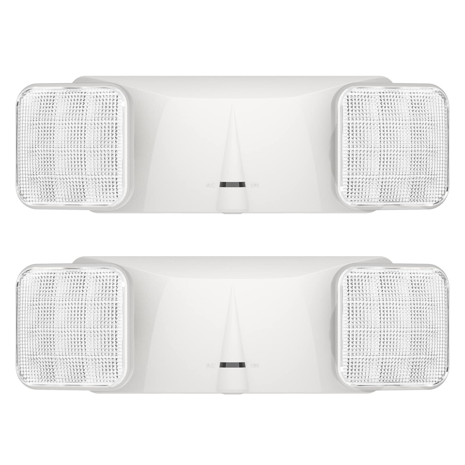 SPECTSUN 2 Packs Led Emergency Light White, Adjustable Square Head Emergency Led Light with Battery, White Emergency Light/Emergency Light Fixture/Emergency Exit Sign/Emergency Exit Light.