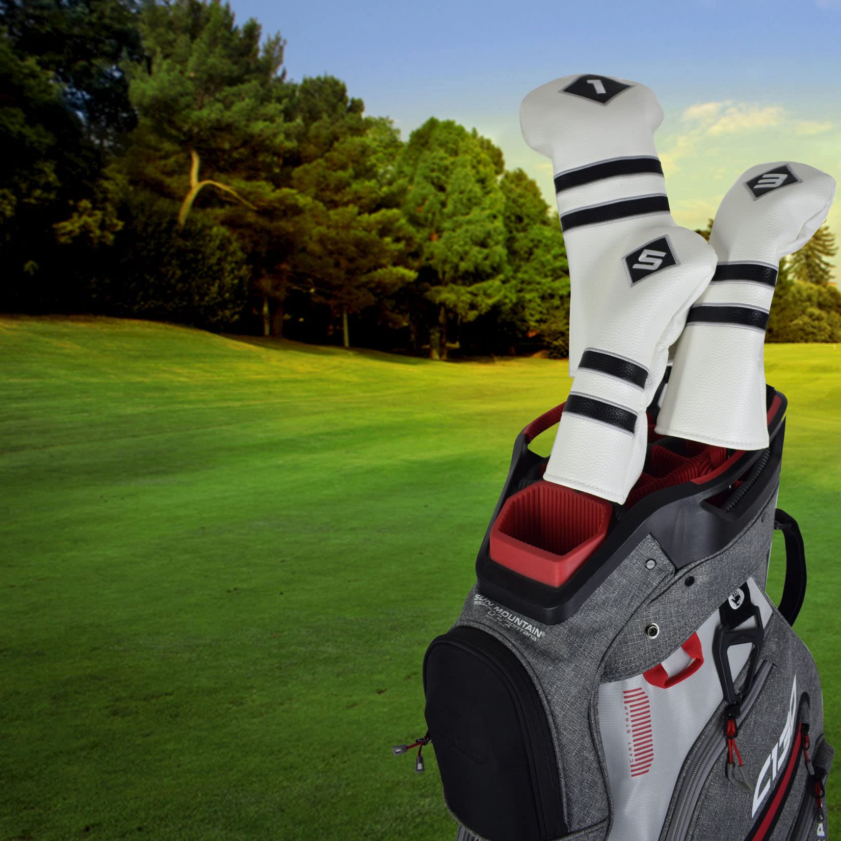 Asports Use Golf Head Cover, Classic Black and White Matching Golf Headcover Fits Fairway Wood (Black)