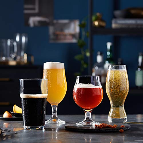 Libbey Craft Brews Classic Belgian Beer Glasses, 16-ounce, Set of 4