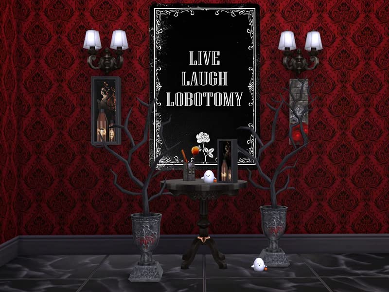 Funny Dark Humor Goth Halloween Wall Decor Live Laugh Lobotomy Sign For Gothic Room, Home, Bedroom, Bathroom, Office 8 x 12 Inch (942)